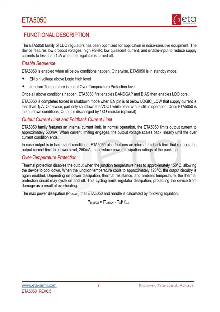 ETA5050 datasheet page 8