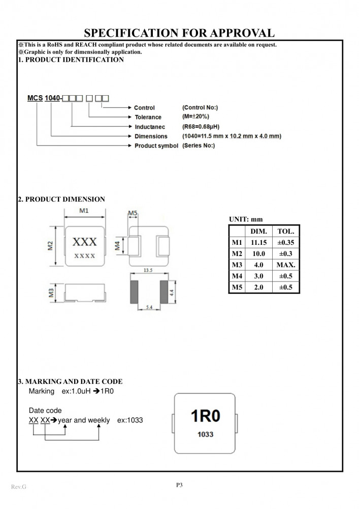 PSA MCS1040-1R0MN1 approval document page 4