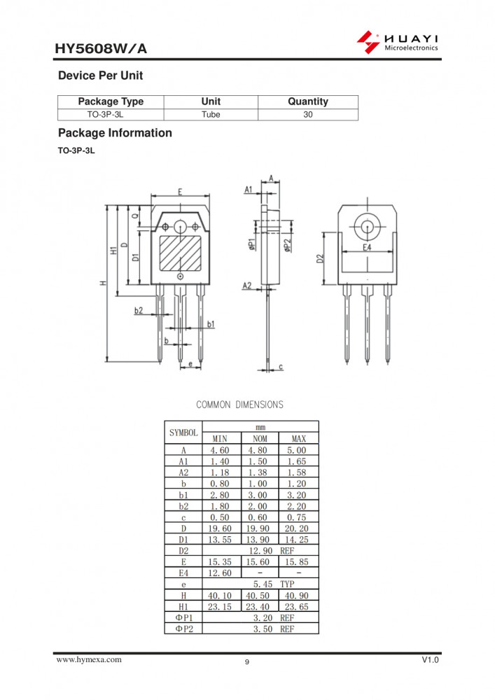 HY5608 technical document page 9