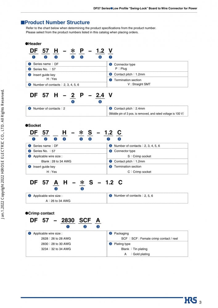 HRS DF57 Series datasheet page 3