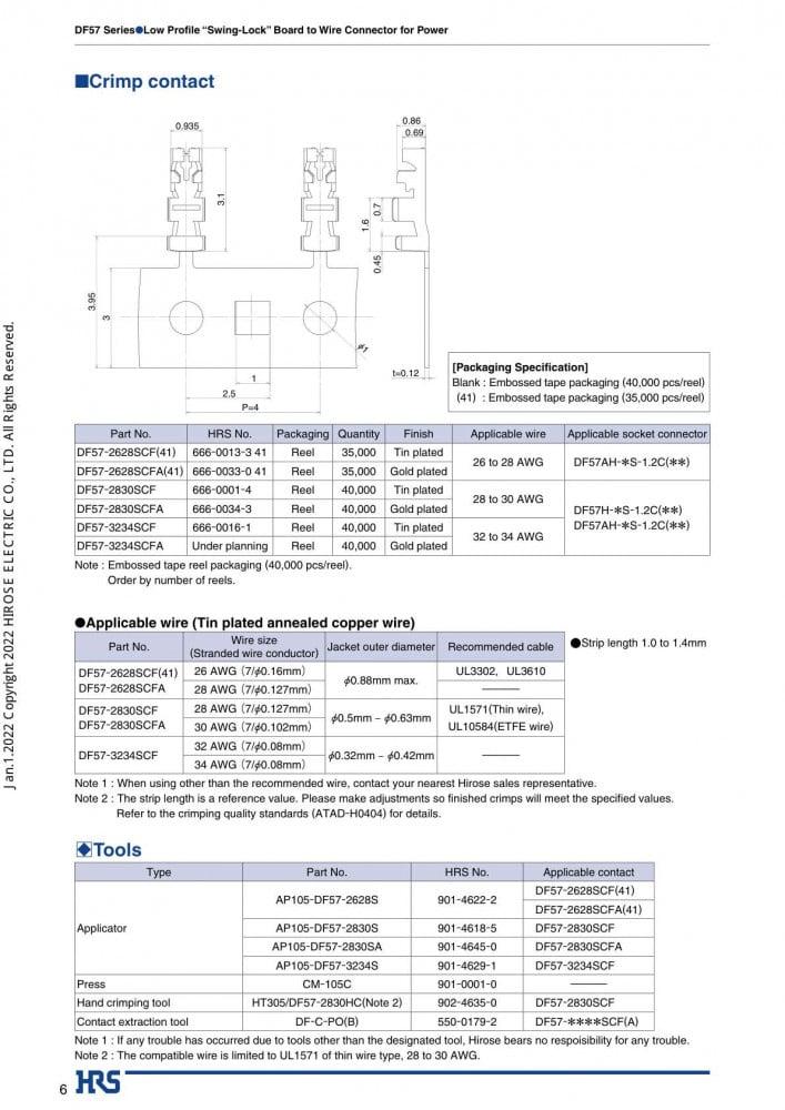 HRS DF57 Series datasheet page 6