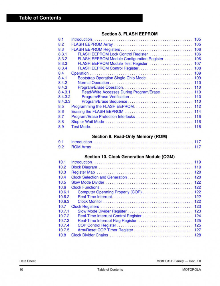 M68HC12B datasheet page 10