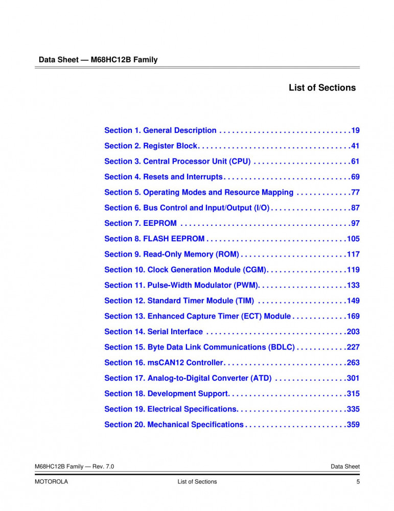 M68HC12B datasheet page 5