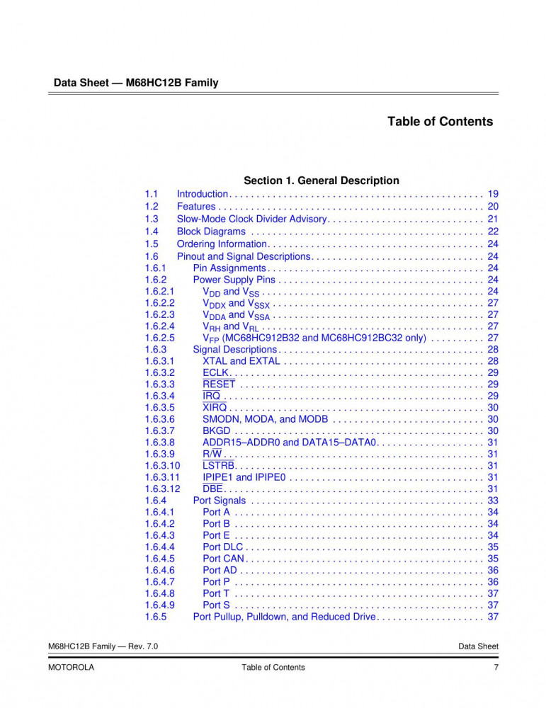 M68HC12B datasheet page 7