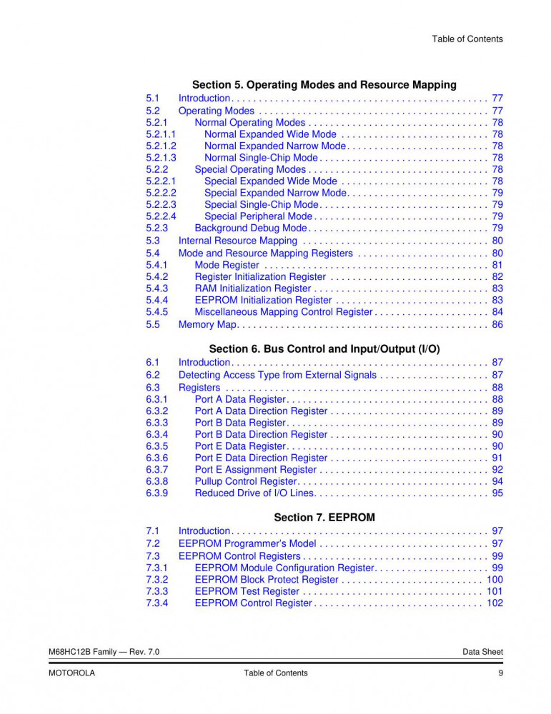 M68HC12B datasheet page 9
