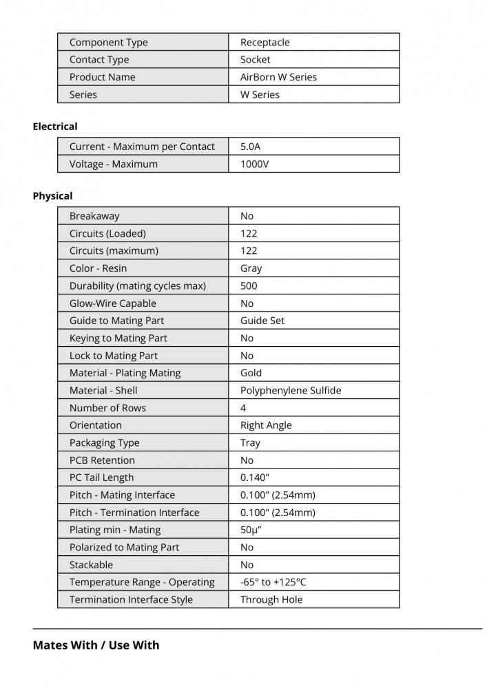 WRD122SOR9SY technical document page 2