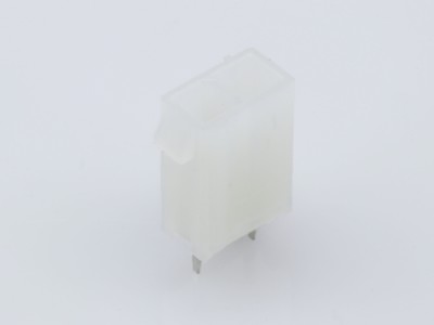 Mini-Fit Jr. Vertical Header, 4.20mm Pitch, Dual Row, 2 Circuits, without Snap-in Plastic Peg PCB Lock, Gold, Natural