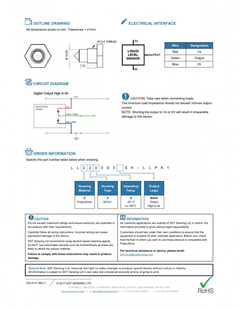 3397 liquid level switch technical document page 2
