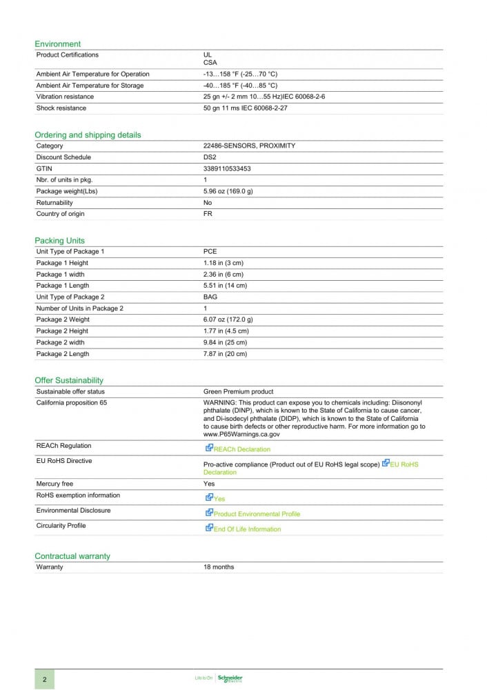 XS2M12KP340L1 technical document page 2