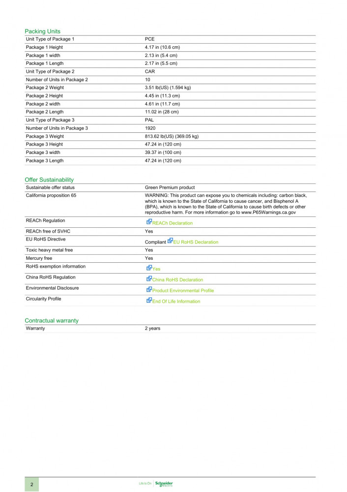SQR226U1WHW technical document page 2