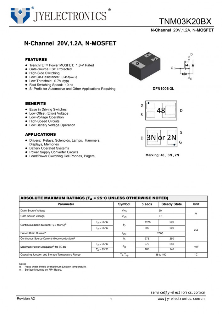 TNM03K20BX datasheet page 1