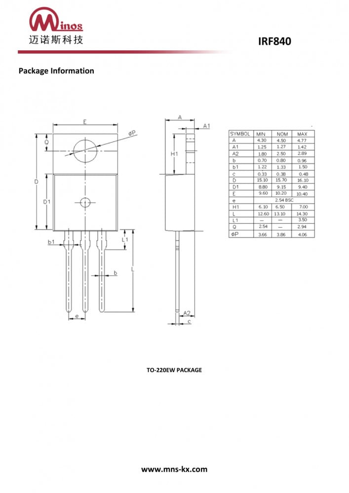 IRF840 datasheet page 3