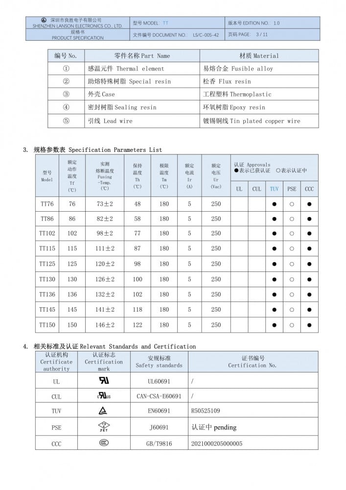 LANSON TT150 datasheet page 3
