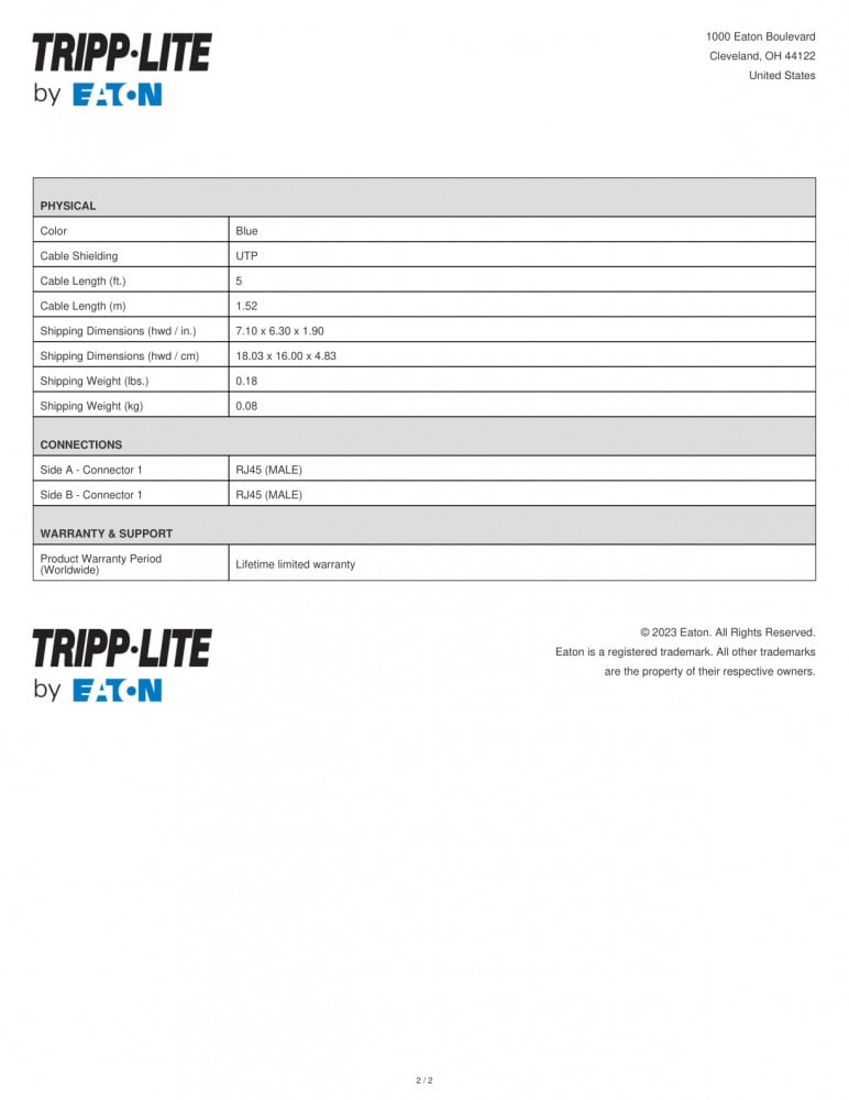 N001-005-BK-R technical document page 2