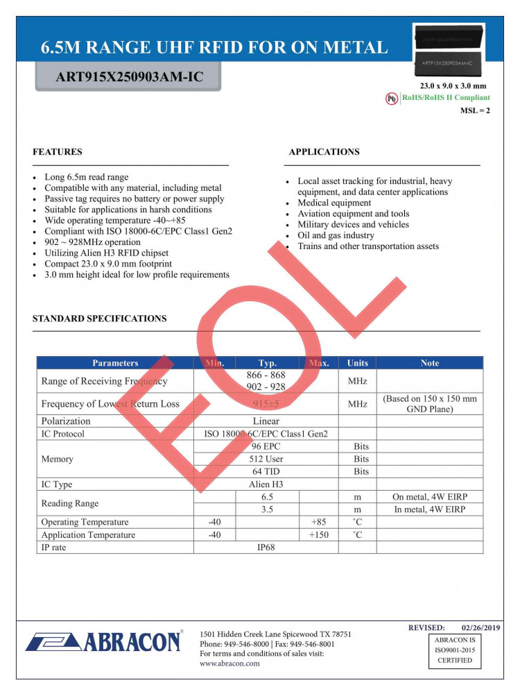 ART915X250903AM-IC technical document page 1