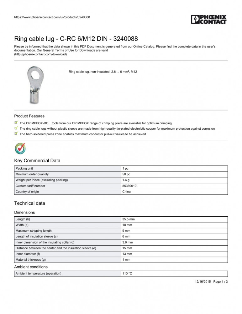 Phoenix Contact 3240088 product document image 1
