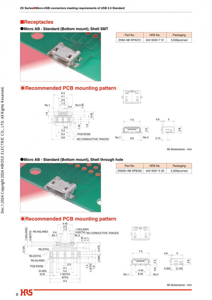 HRS ZX Series datasheet page 6