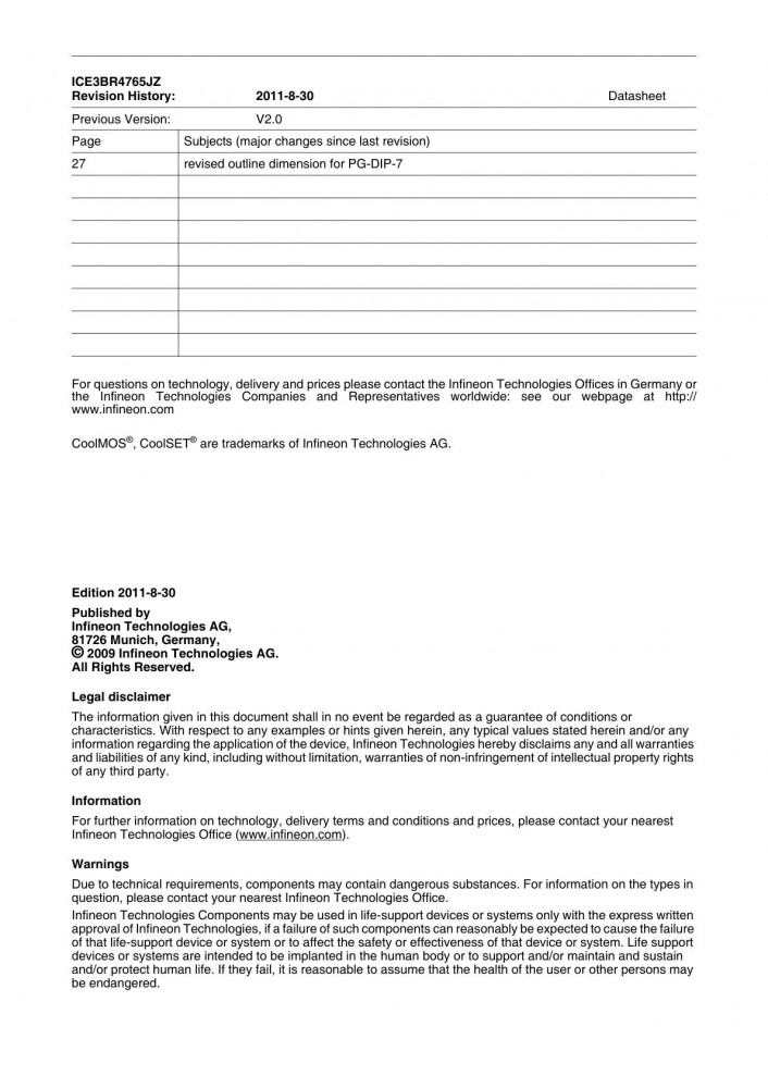 ICE3BR4765JZ datasheet page 2