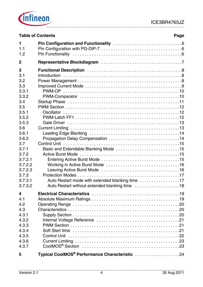 ICE3BR4765JZ datasheet page 4