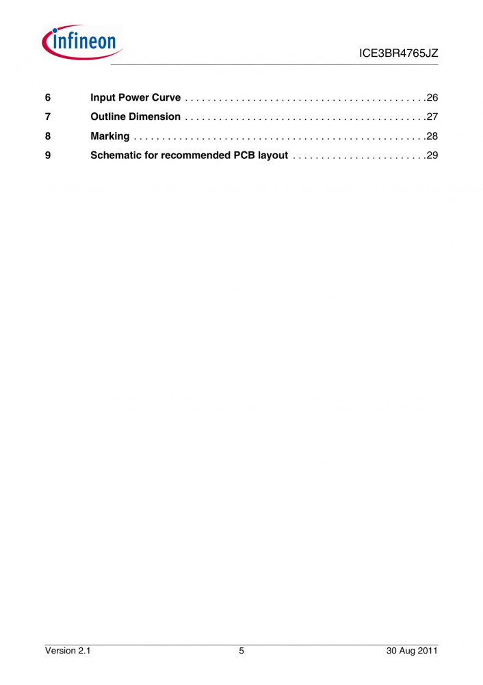 ICE3BR4765JZ datasheet page 5