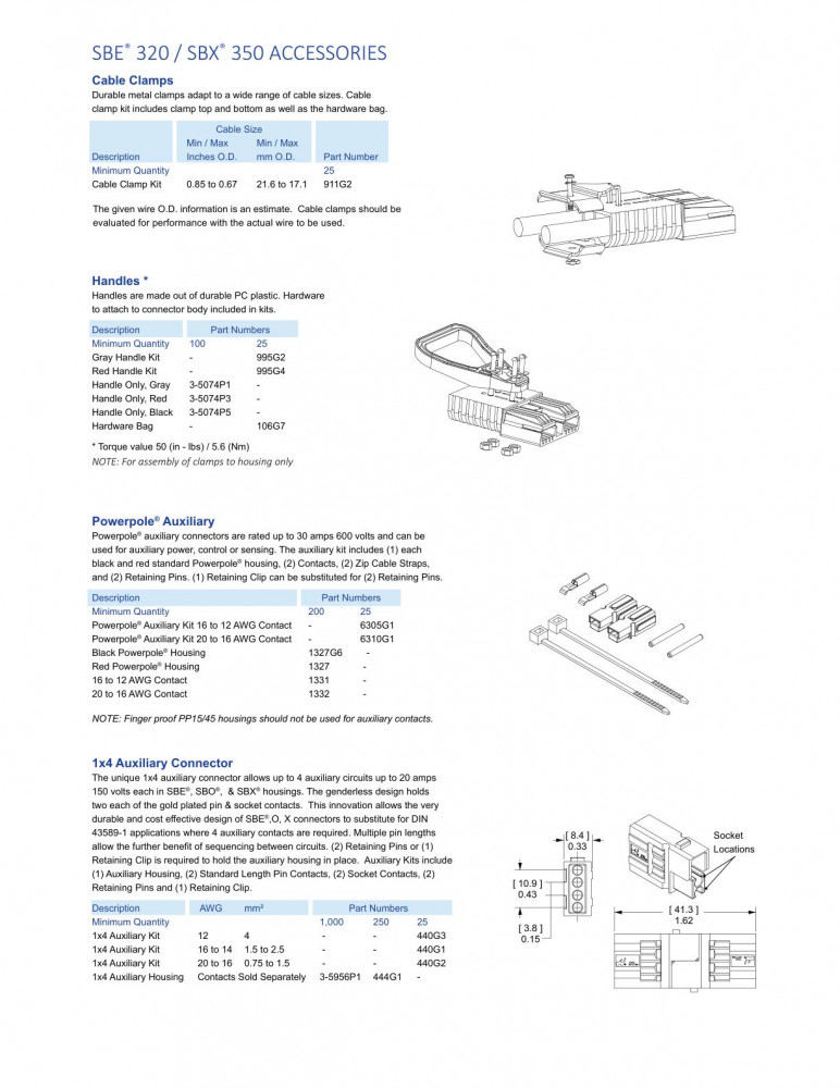 Anderson Power SBE 320 SBX 350 datasheet page 4
