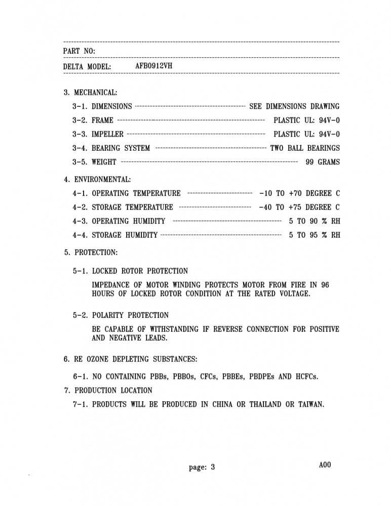 AFB0912VH approval specification page 3