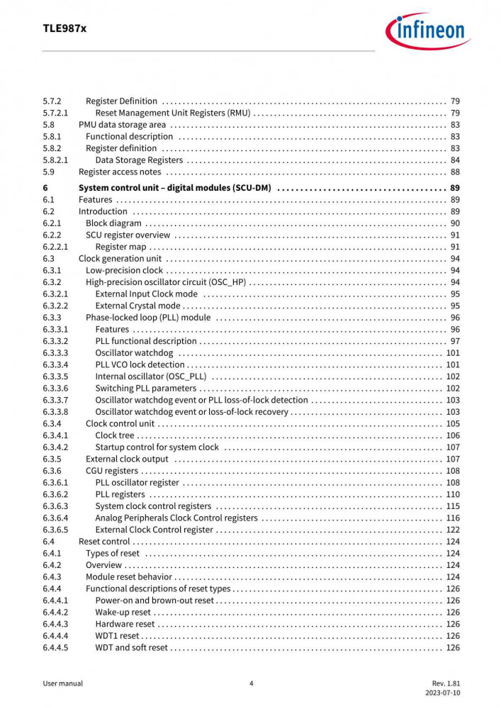 TLE987x technical document page 4