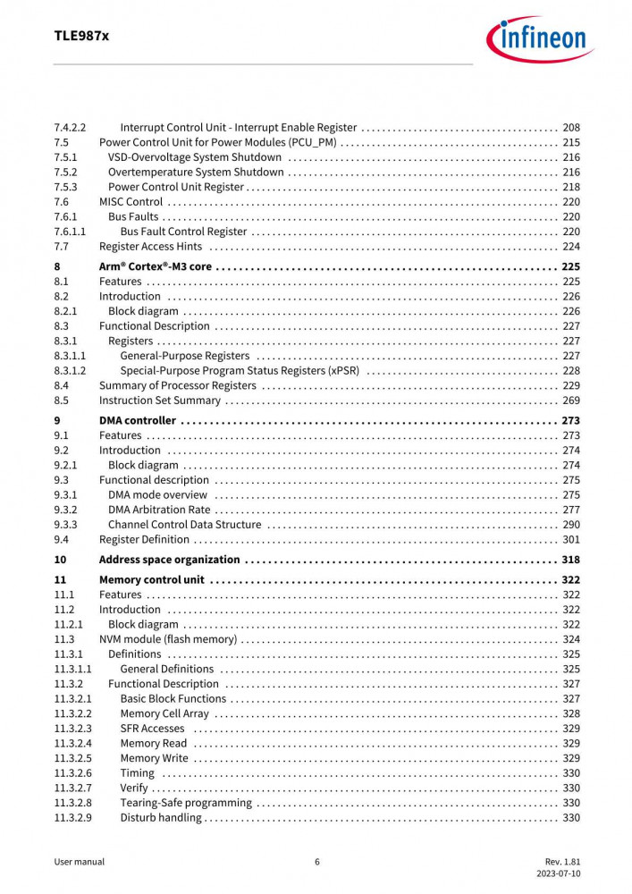 TLE987x technical document page 6