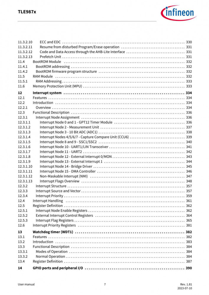 TLE987x technical document page 7