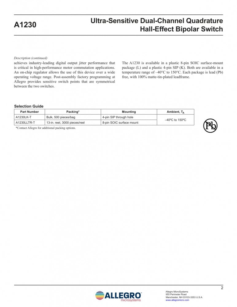A1230LK-T datasheet page 2