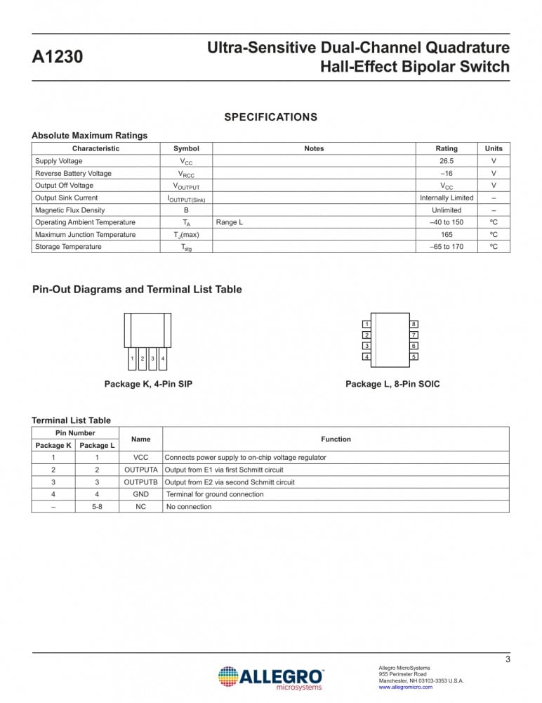 A1230LK-T datasheet page 3