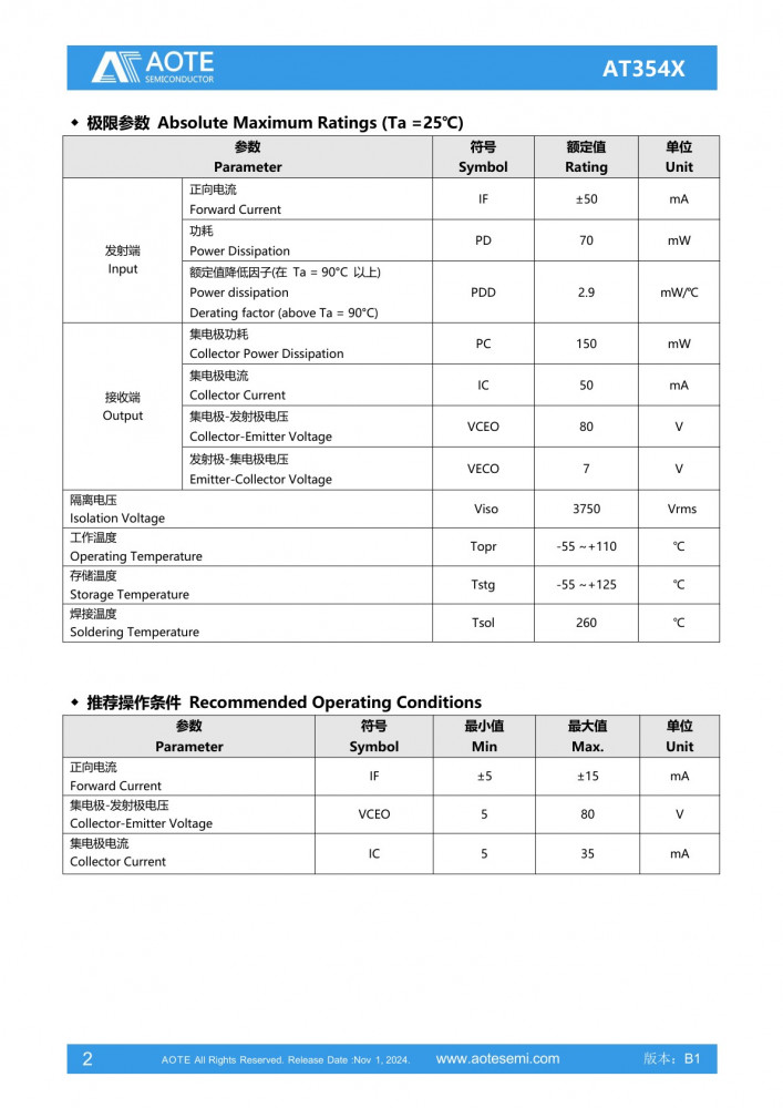 AT354X datasheet page 3