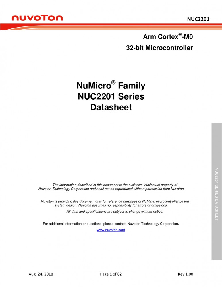 NUC2201 datasheet page 1