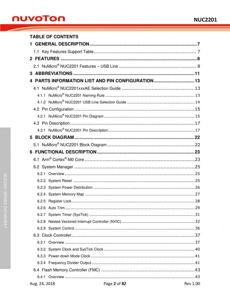 NUC2201 datasheet page 2