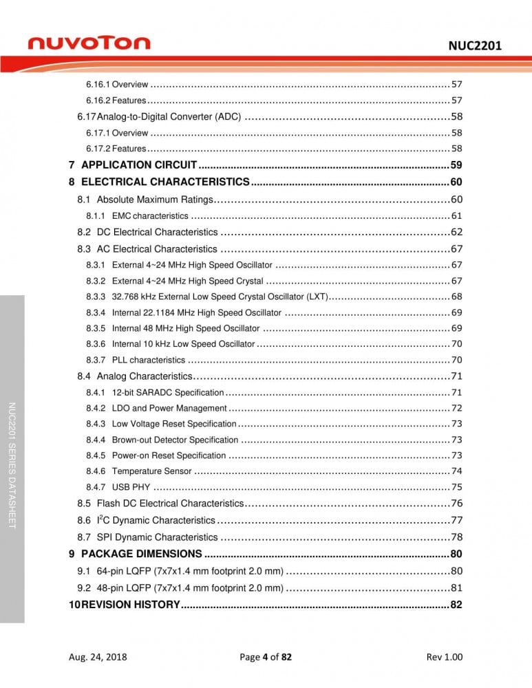 NUC2201 datasheet page 4