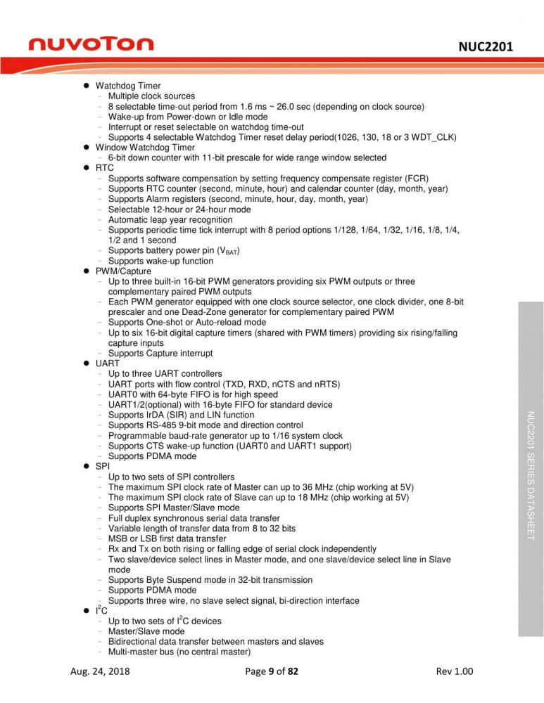 NUC2201 datasheet page 9