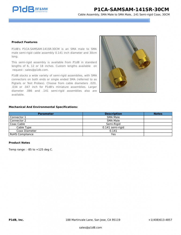 P1CA-SAMSAM-141SR-30CM product documentation image