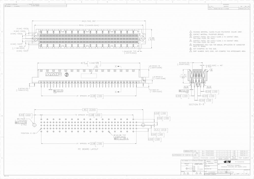 TE Connectivity 536154-5 technical drawing preview