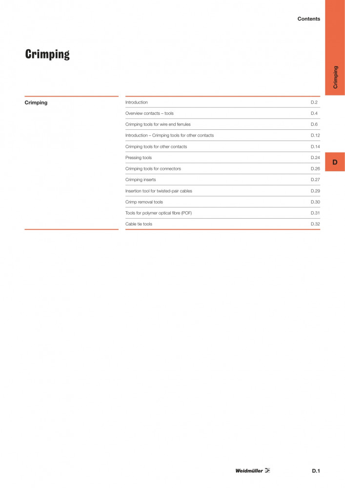 Weidmüller crimping catalogue page 1