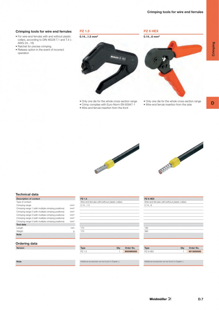 Weidmüller crimping catalogue page 7