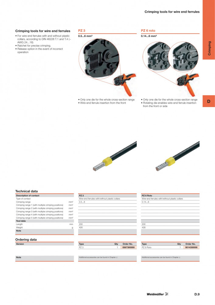 Weidmüller crimping catalogue page 9
