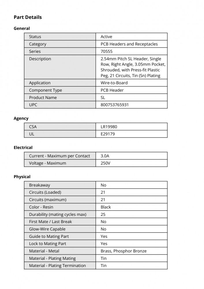 MOLEX 705550020 technical document image, page 2