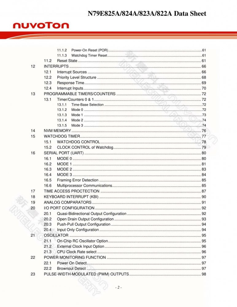 N79E825ASG datasheet page 2