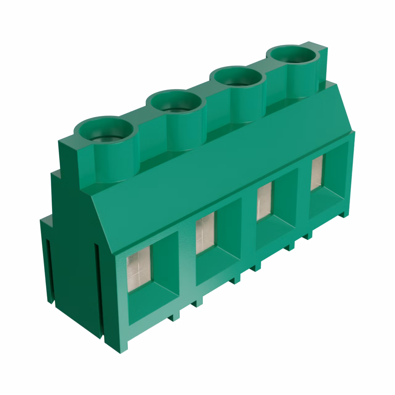 5.00mm Pitch Eurostyle 45° Angle PCB Header, Open Ends, 9 Circuits, Green