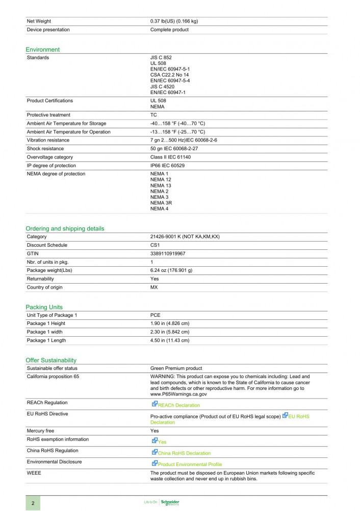 9001K2L35GH13 technical document page 2