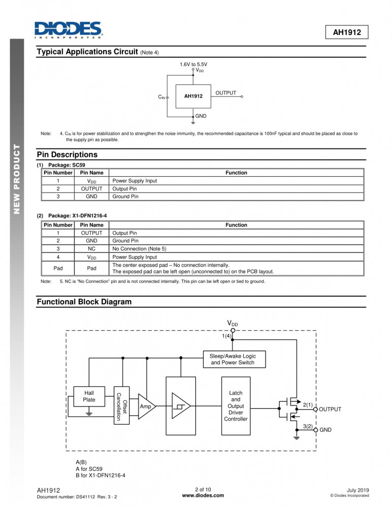 AH1912 datasheet page 2
