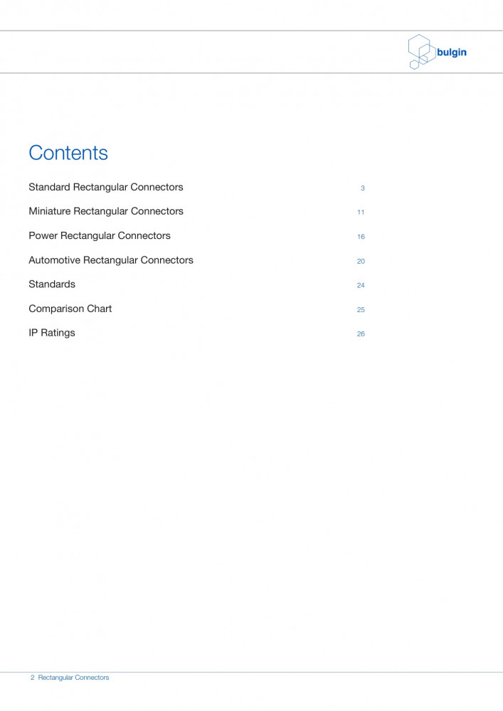 Bulgin rectangular connector documentation page 2