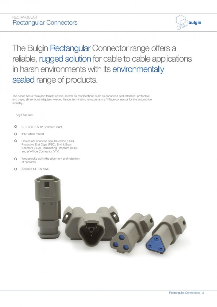Bulgin rectangular connector documentation page 3