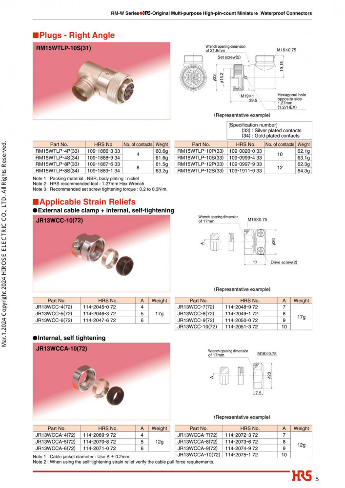 HRS RM-W datasheet page 5