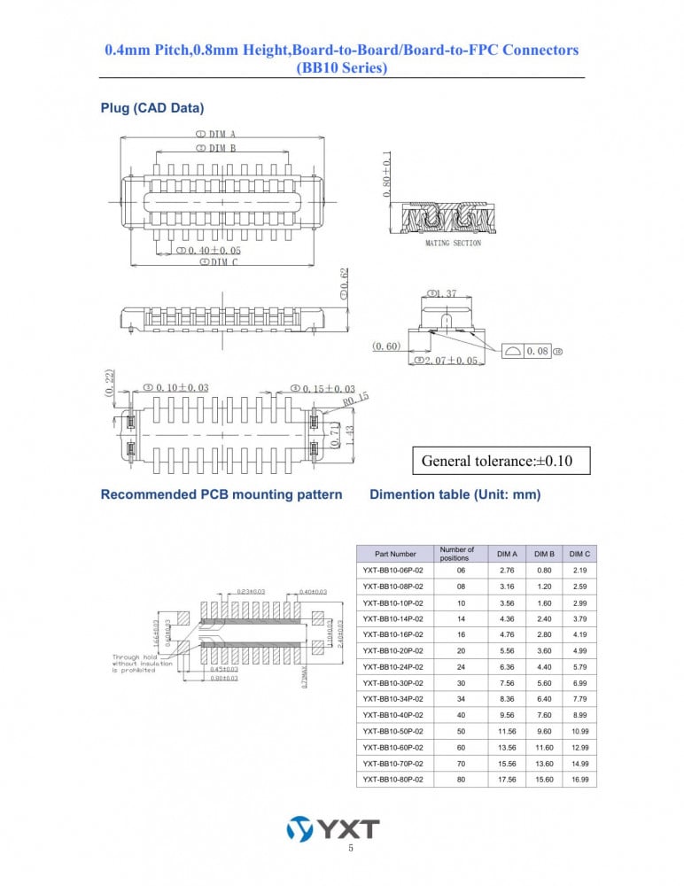 YXT BB10 plug CAD page
